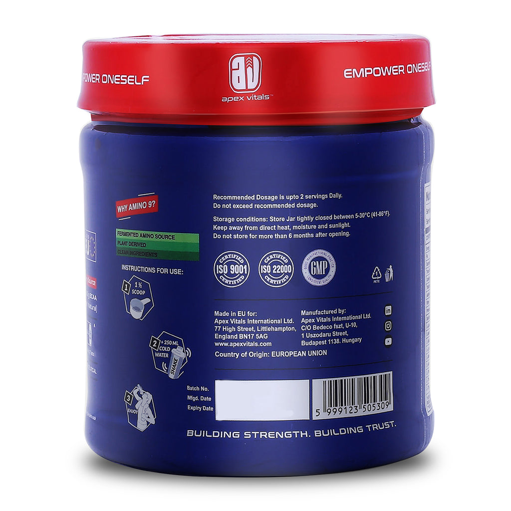 Apex Vitals Amino 9. All 9 essential amino acid.| Pre/Intra Workout Su ...